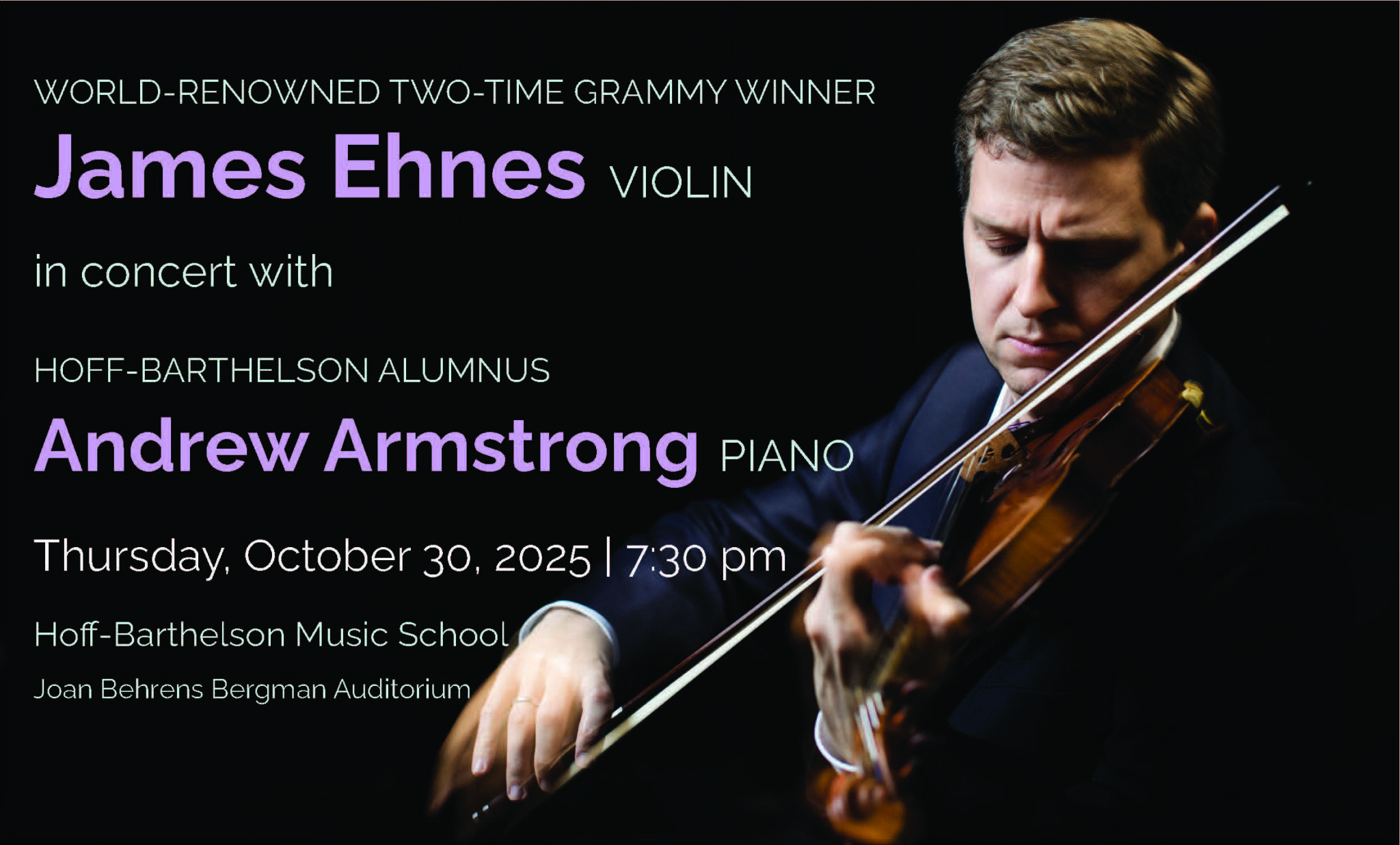 World-Renowned Violinist James Ehnes in Concert with pianist Andrew ...